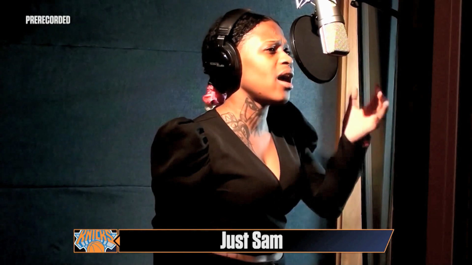 Watch Just Sam Sing the National Anthem Ahead of Knicks Game (Video)